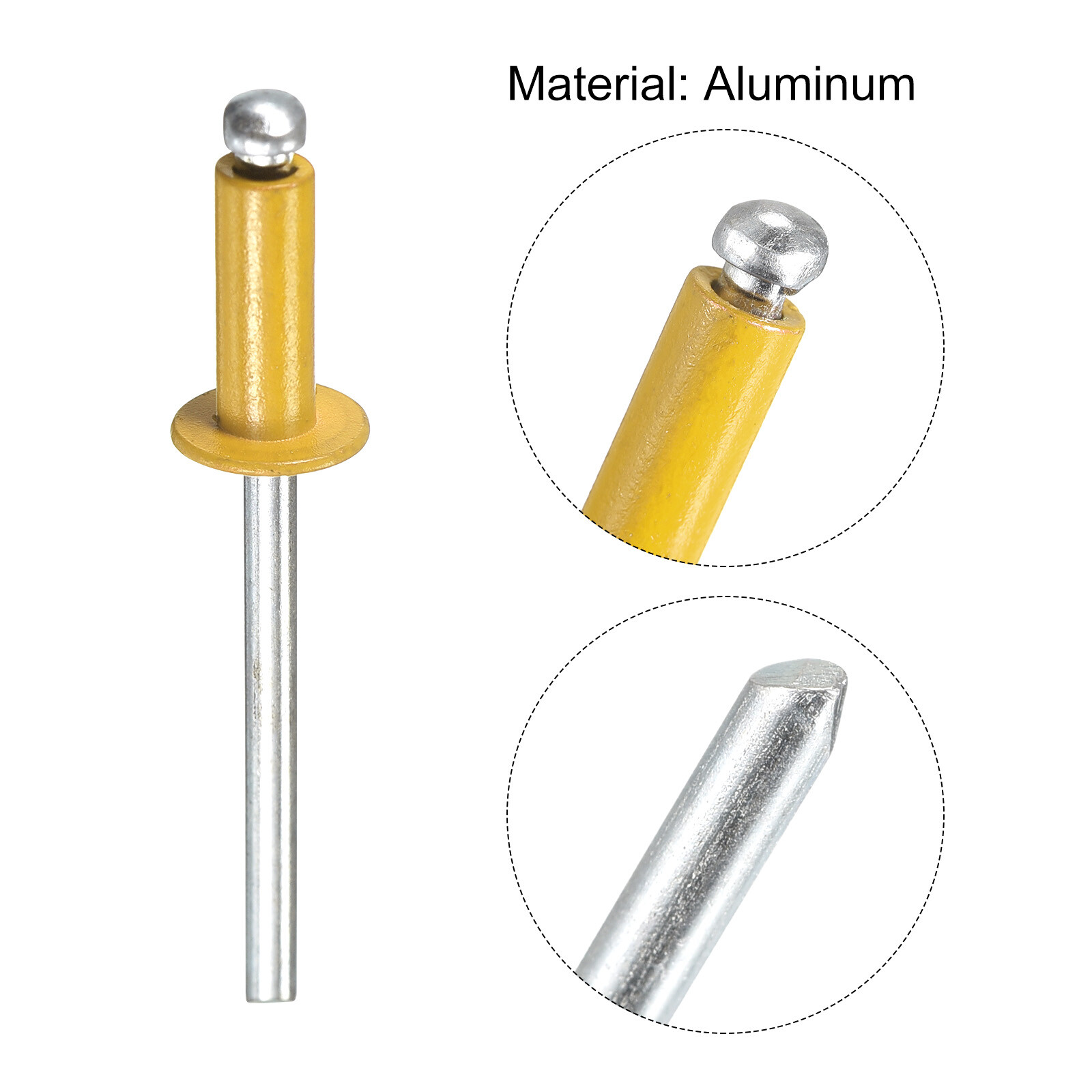 Rivets aveugle 4 x 10mm Aluminium Ouvert Terminal pour Assemblage Doré ...
