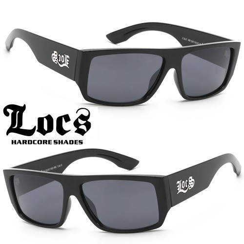 LOCS FLAT TOP BIKER GLASSES MEN DARK LENS LARGE GANGSTER BLACK OG ...