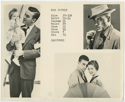 BOB GOTHIE PHOTO BY THE HARTFORD AGENCY NY MODEL/ACTING CO. VINT ORIG | eBay