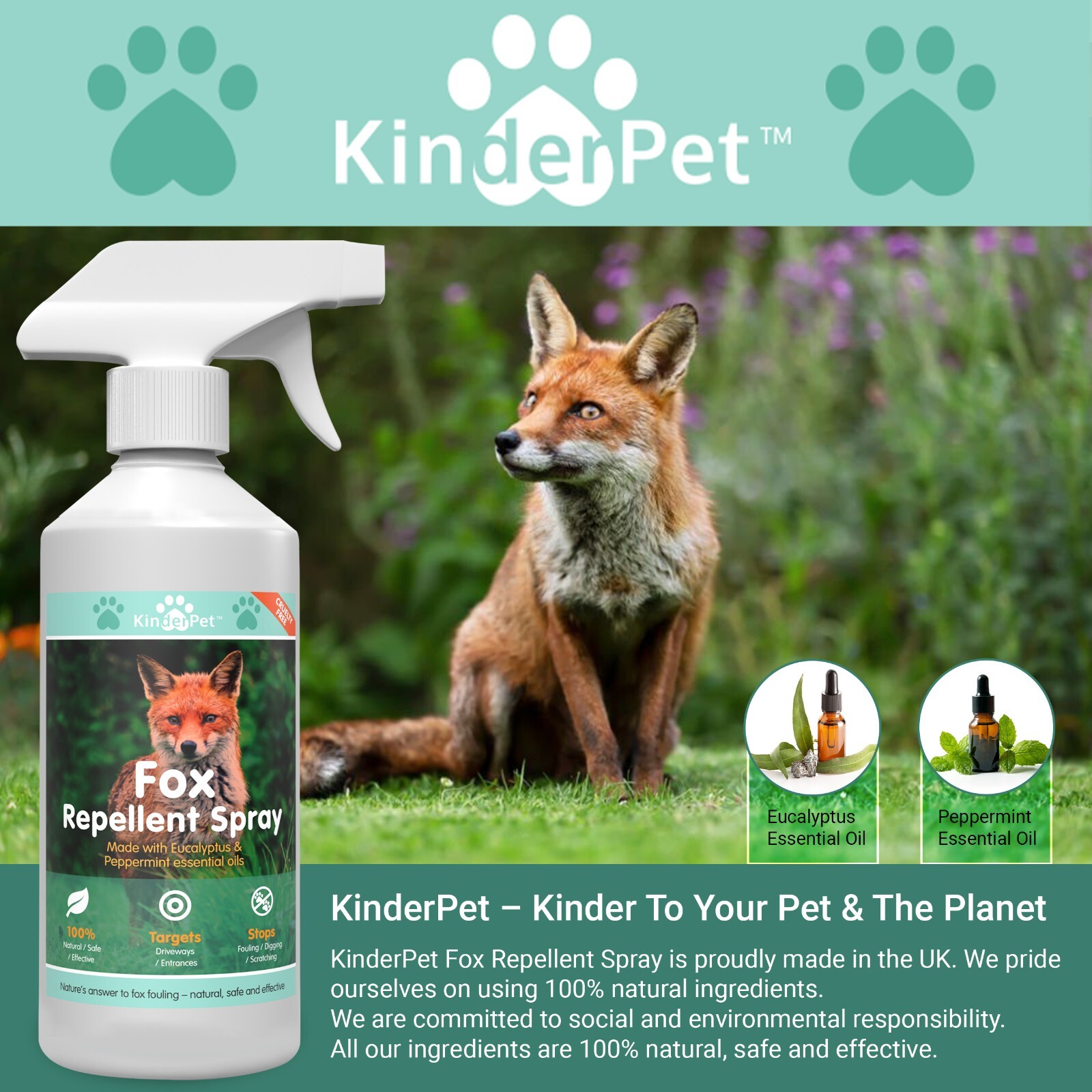 Fox Repellent STOP FOXES In Garden Humane Safe Fox Deterrent 500ml UK ...