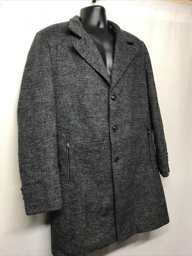 JINGPIN FUSHI Classic Fashion Men's Wool Blend Gray Jacket Coat Size ...