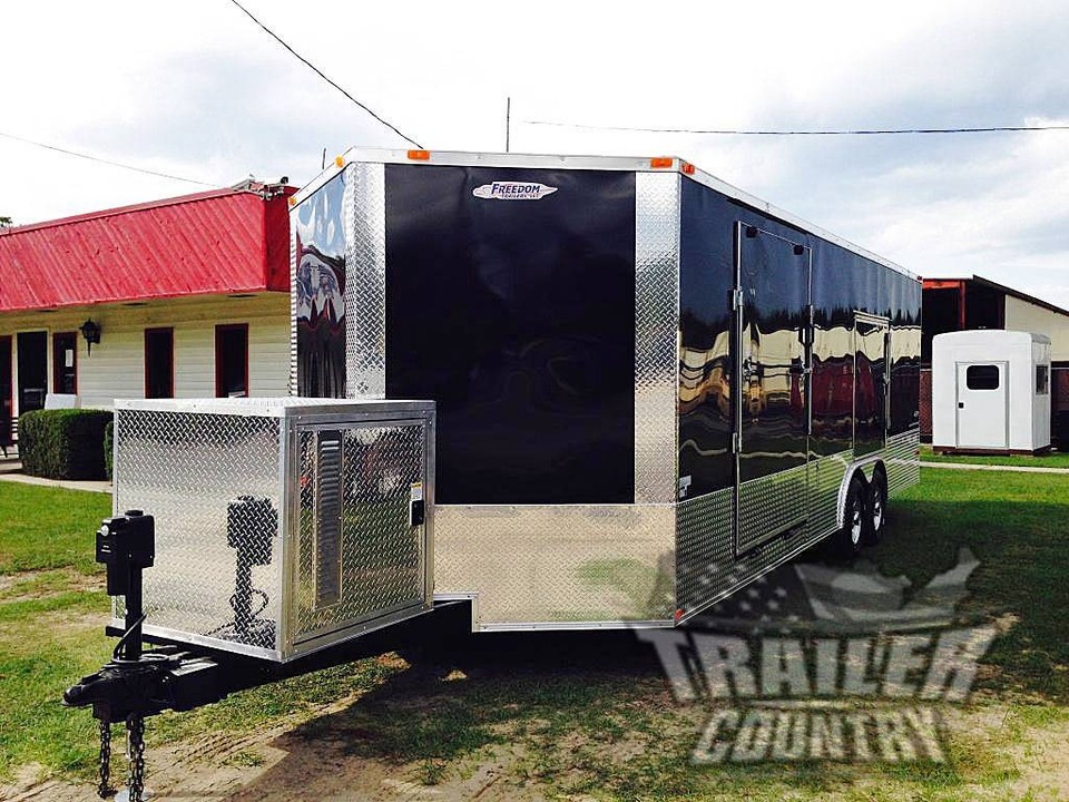 NEW 2026 8.5 X 24 V-NOSE ENCLOSED CARGO CAR HAULER TRAILER LOADED RACE ...