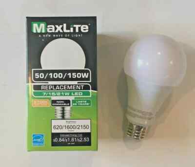 Maxlite LED 3 way 50/100/150 Watt 3000K A21 Light Bulb Replacement | eBay