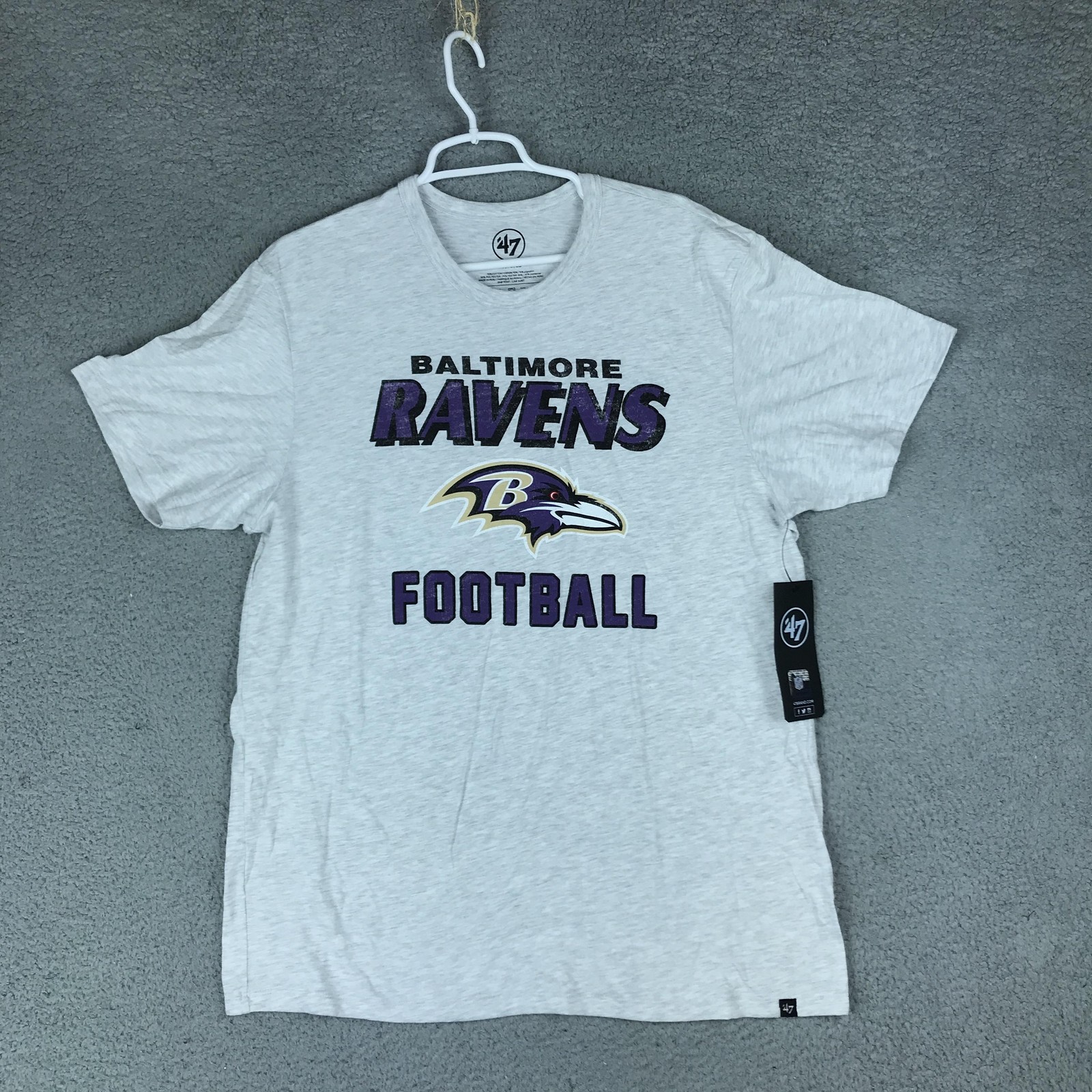 Baltimore Ravens Shirt Mens XL Gray NFL Football Team Apparel Tee 47 ...