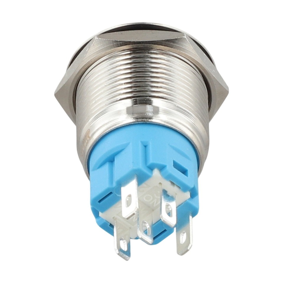 19mm Metal Push Button Switch With Power LED 12-24V Latching Button Switch IP66 | eBay Australia