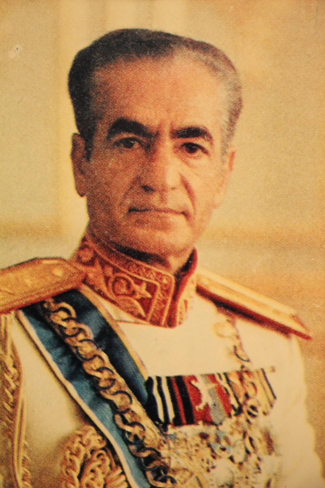 Original Vintage Plaque Photograph of the (Last) Shah of Iran, M. Reza ...