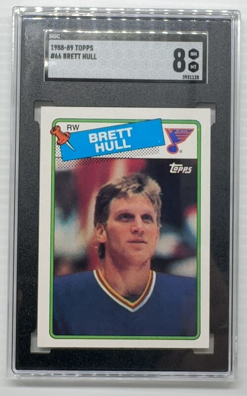 1988-89 Topps Brett Hull Rookie Card RC #66 SGC 8 NM-MT HOF St Louis ...