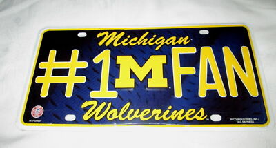 MICHIGAN WOLVERINES #1 FAN EMBOSSED METAL LICENSE PLATE #03 - NEW | eBay