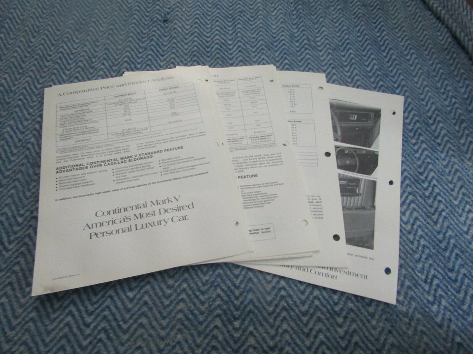 1977 LINCOLN VERSAILLES DEALER ALBUM PRODUCT FACTS BOOK BROCHURE SHEETS ...