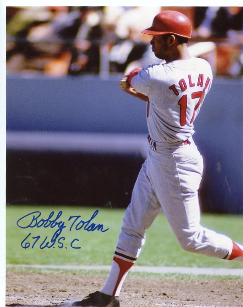 BOBBY TOLAN CARDINALS 67 W.S. C. SIGNED AUTOGRAPHED 8X10 PHOTO W/COA | eBay