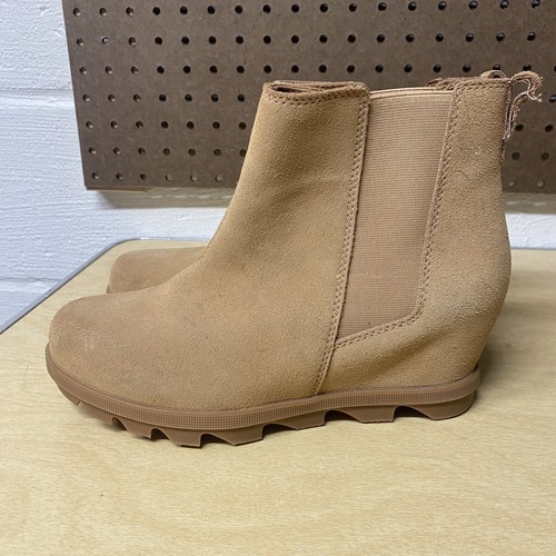 Sorel Joan Of Arctic Chelsea Wedge Boot Youth Girls Size 5 Brown Suede ...