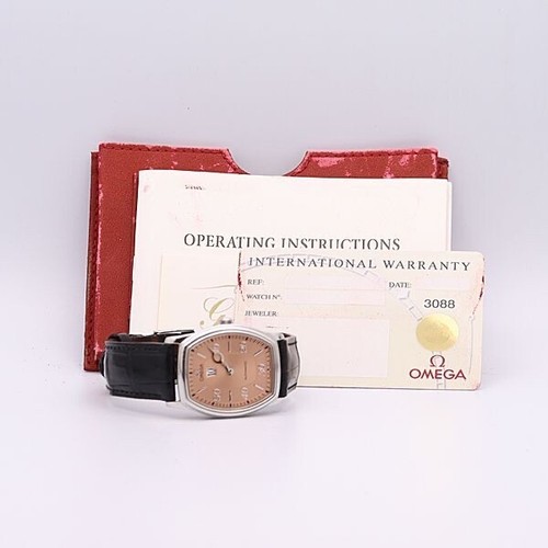 Omega Deville Prestige Stainless Steel Salmon Dial Jump Hour /Jumping ...