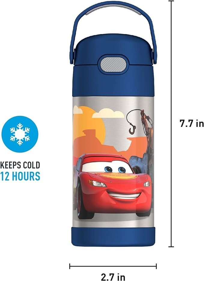 THERMOS FUNTAINER Water Bottle with Straw - 12 Ounce Cars - Kids ...