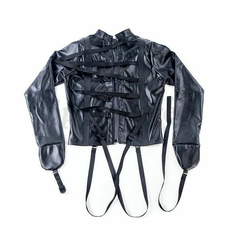 Black Straight Jacket Costume Generic Adult Straight Jacket Costume In
