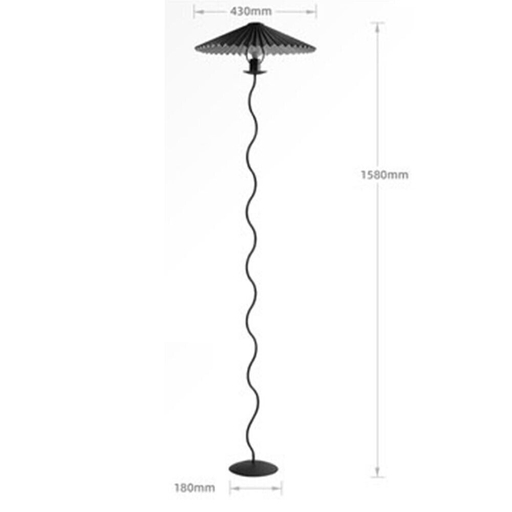 Floor Lamp Iron Wavy line Stands fabric Accordion Pleats Living ...