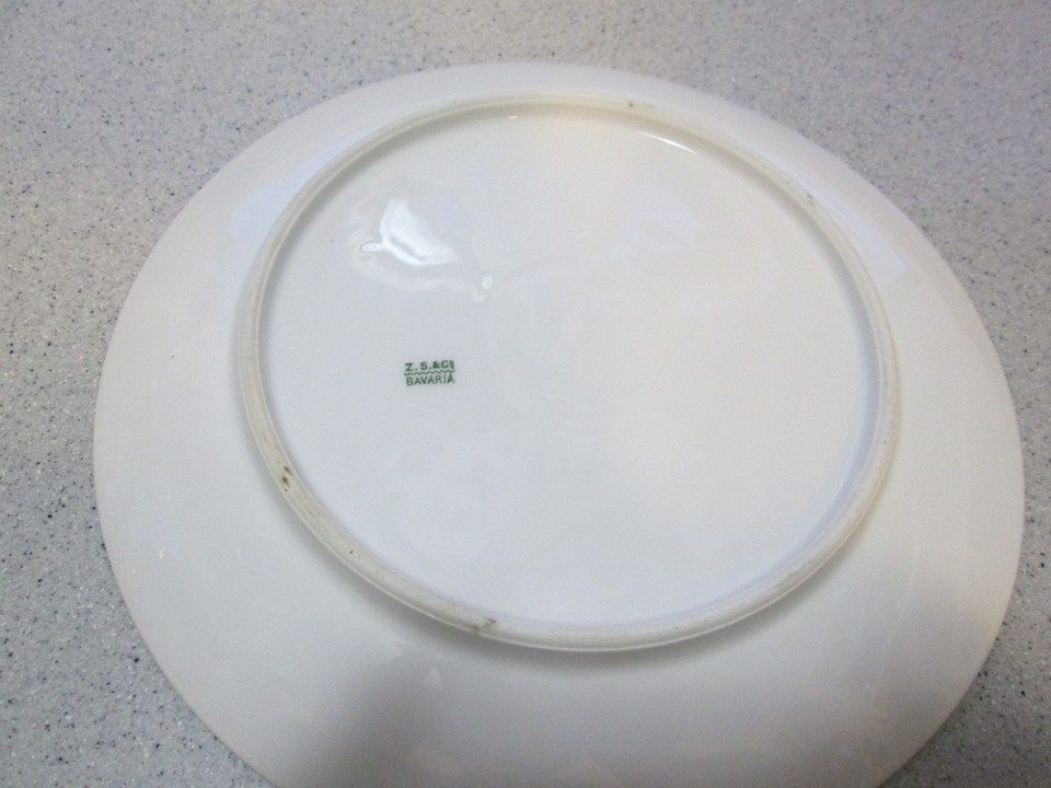 8 1/2" COTTAGE Plate ROMANTIC CHIC BLUSH PINK ROSES Z.S.& C. BAVARIA ...