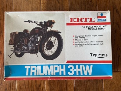 ERTL ESCI Triumph 3-HW Motorcycle 1/9 scale Model Kit 8292-8241 Sealed ...