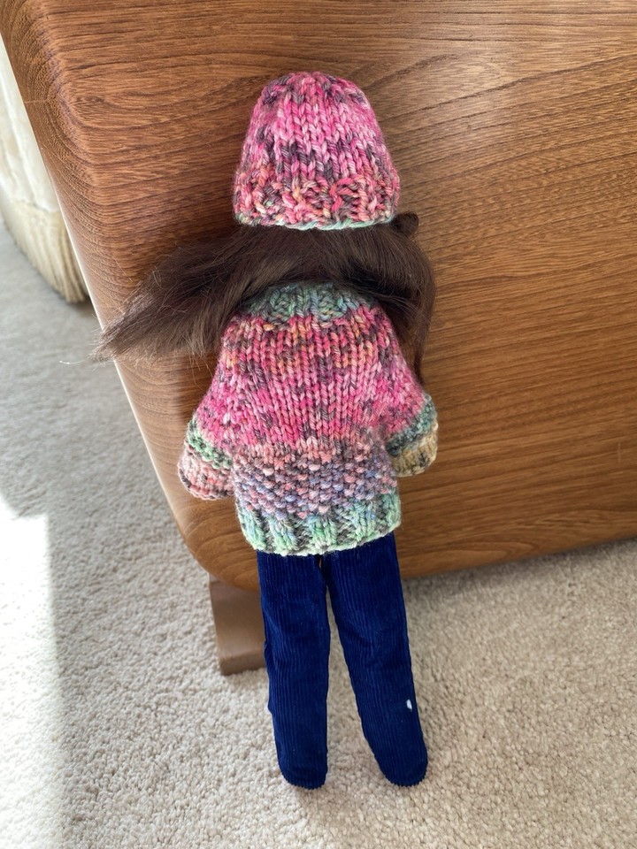 Sindy Doll Hand Knitted chunky Skandi style Jacket and hat | eBay UK