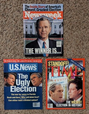 Lot of 3 Magazines (2000 Presidential Election) George W. Bush, Al Gore ...