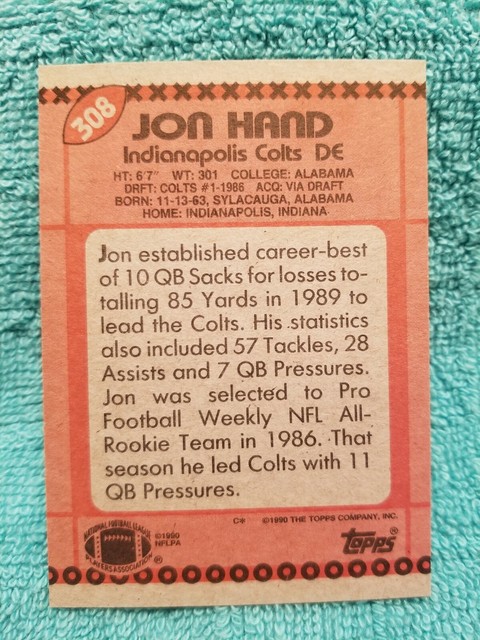 1990 Topps - #308 Jon Hand for sale online | eBay