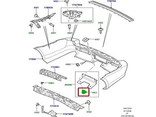 LAND ROVER REAR TOWING BUMPER CLIP RANGE ROVER SPORT LR3 LR4 NEW SET ...