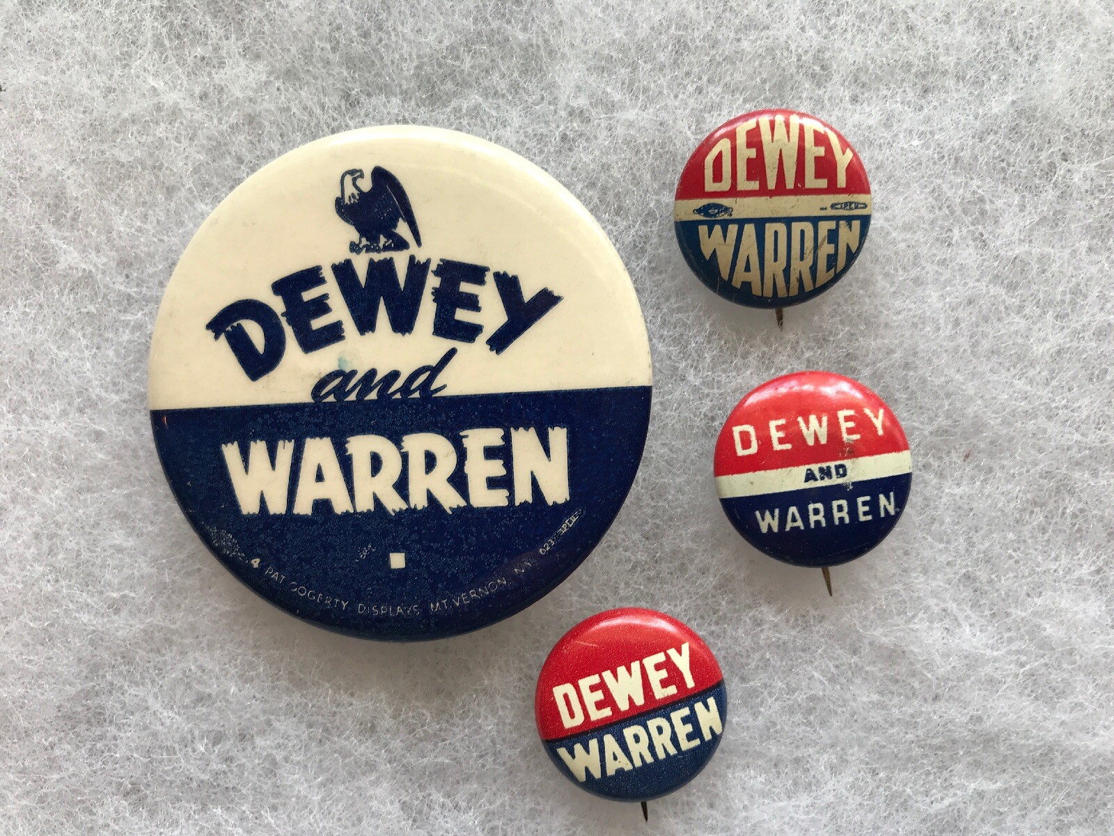 4 Different DEWEY & WARREN Vintage Pin Back Political Buttons | eBay