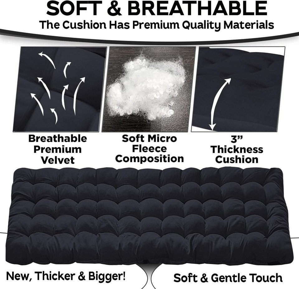 Zone Tech Black Camping Cot Mattress Pad, Sleeping Pad Inflatable ...