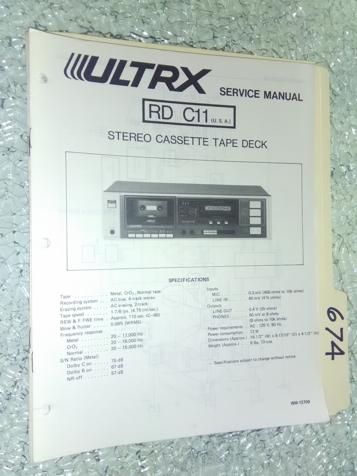Sanyo ultrx rd c11 service manual original repair book stereo deck tape ...