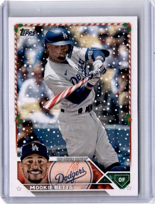2023 Topps Holiday Variation candy cane bat #H57 Mookie Betts | eBay