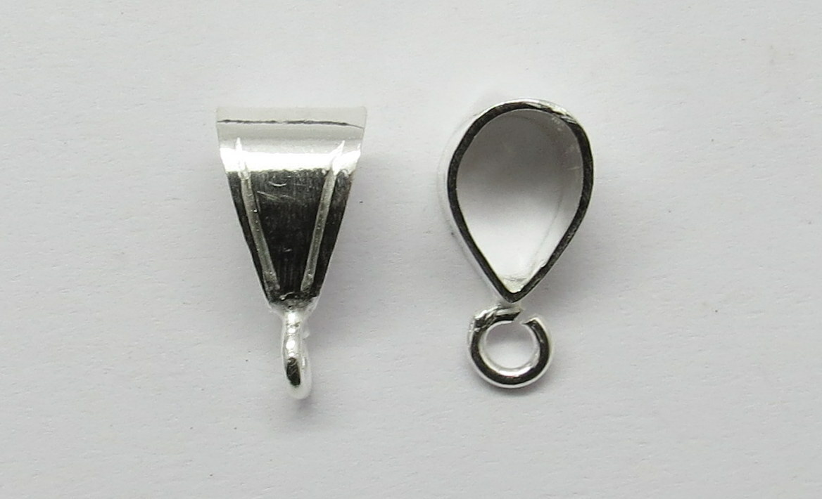 2 Pieces 925 Sterling Silver Pendant Bail Loop Open Jump Ring 14mm Long ...