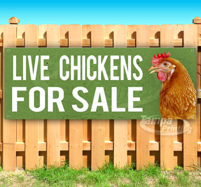 LIVE CHICKENS FOR SALE Advertising Vinyl Banner Flag Sign Many Sizes ...