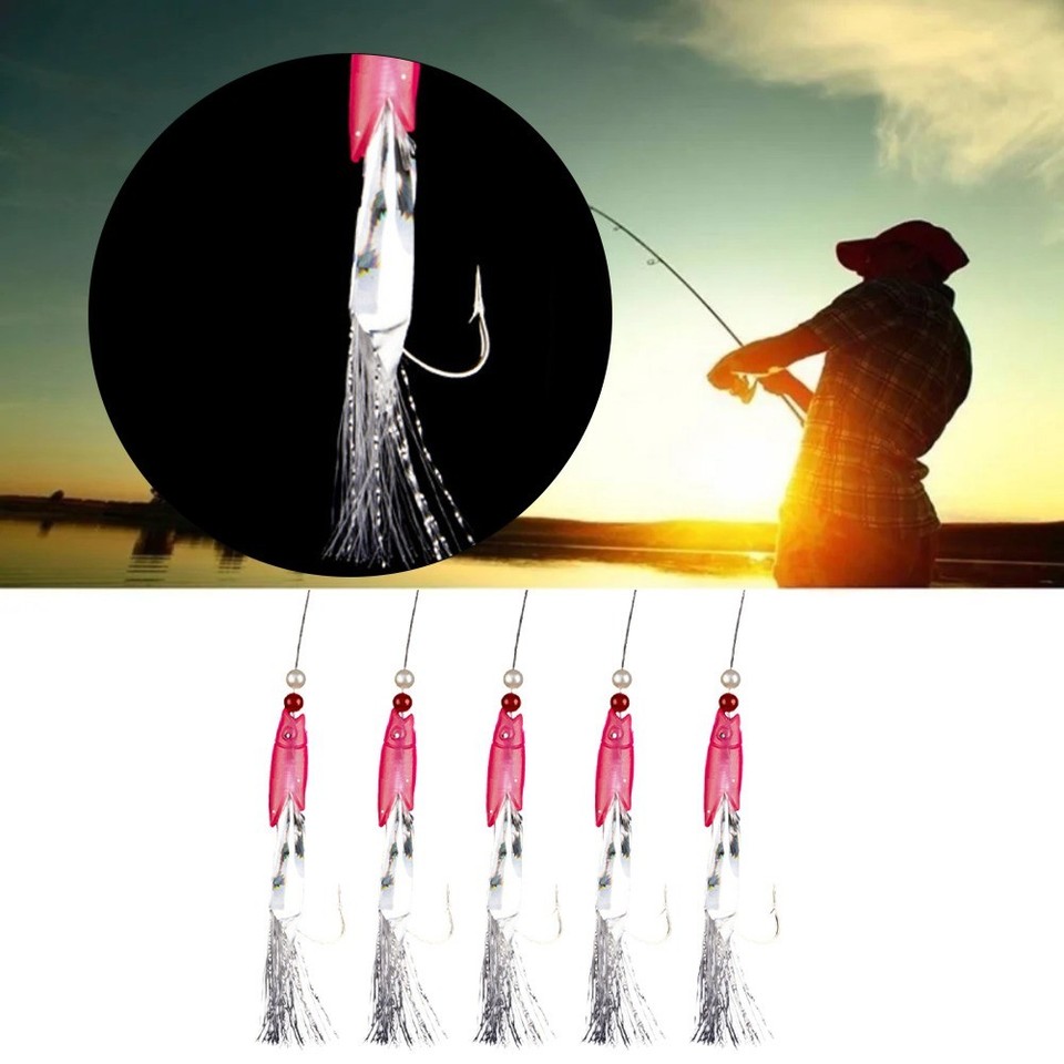 For Deep Sea Fishing Hooks 5pcs Lure Rigs for Attracting Herring and ...