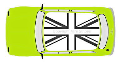 CLASSIC MINI INVERTED UNION JACK ROOF VINYL STICKERS GRAPHICS DECALS ...