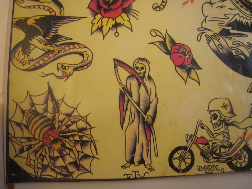 Vintage DON NOLAN ,, 19 X 14... tattoo flash SHEET Poster | eBay