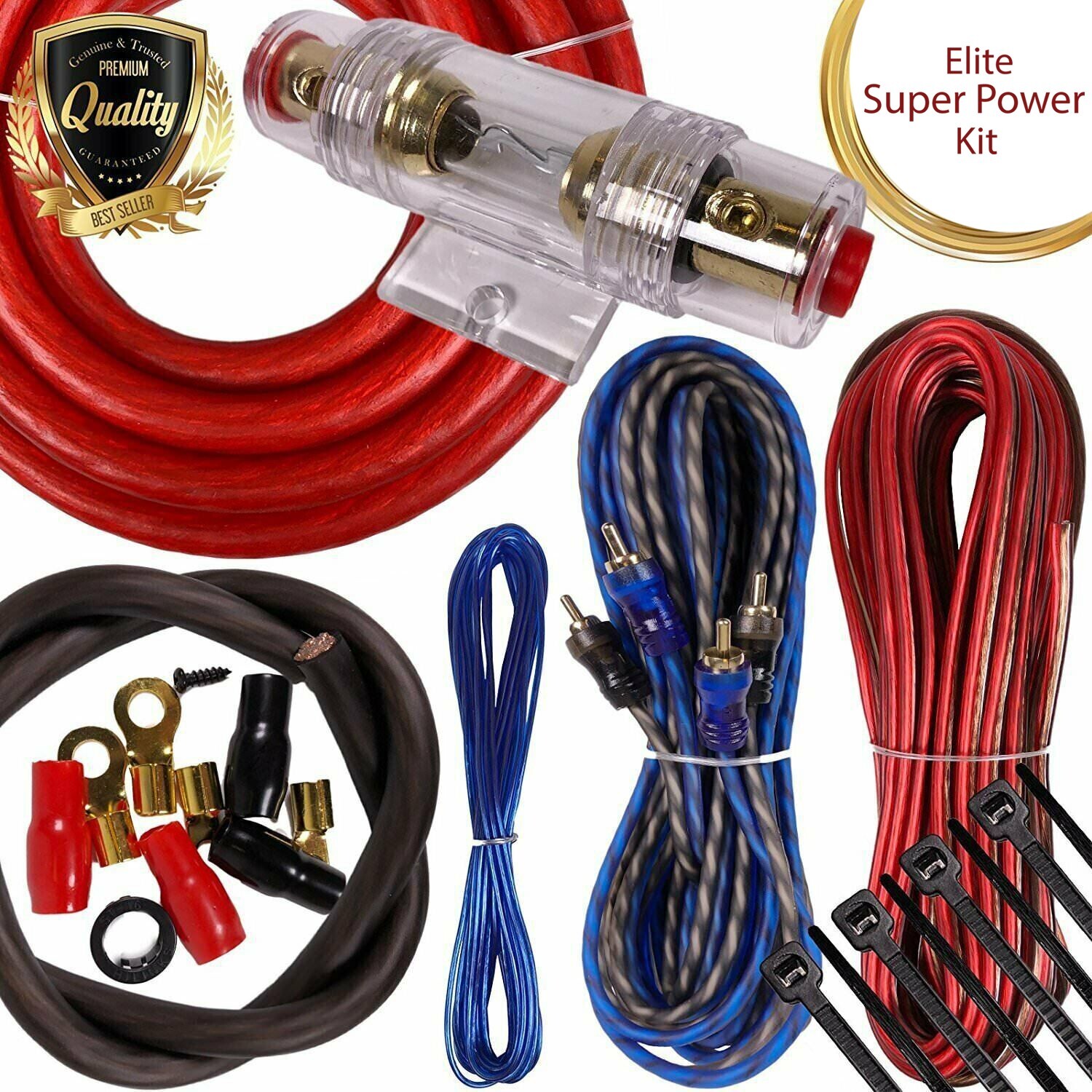 Gravity BGR-KIT4-R-PK1-2500W-5CH 2500W 4AWG Wiring Kit for sale online ...