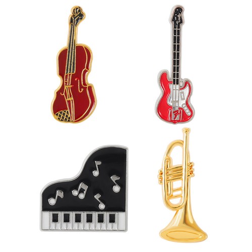 Guitar Violin Enamel Pins Musical Instruments Brooches Clothes Lapel ...