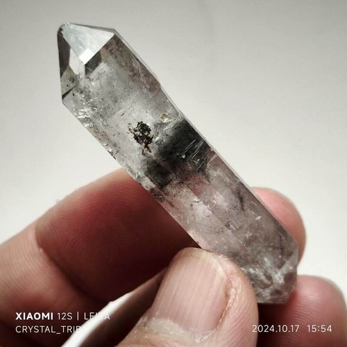13g Natural Black Phantom Herkimer Diamond DT Quartz Crystal Healing ...