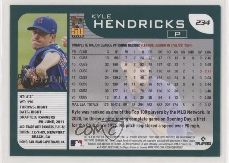 2021 Topps Archives 2001 Topps Rainbow Foil /150 Kyle Hendricks #234 | eBay