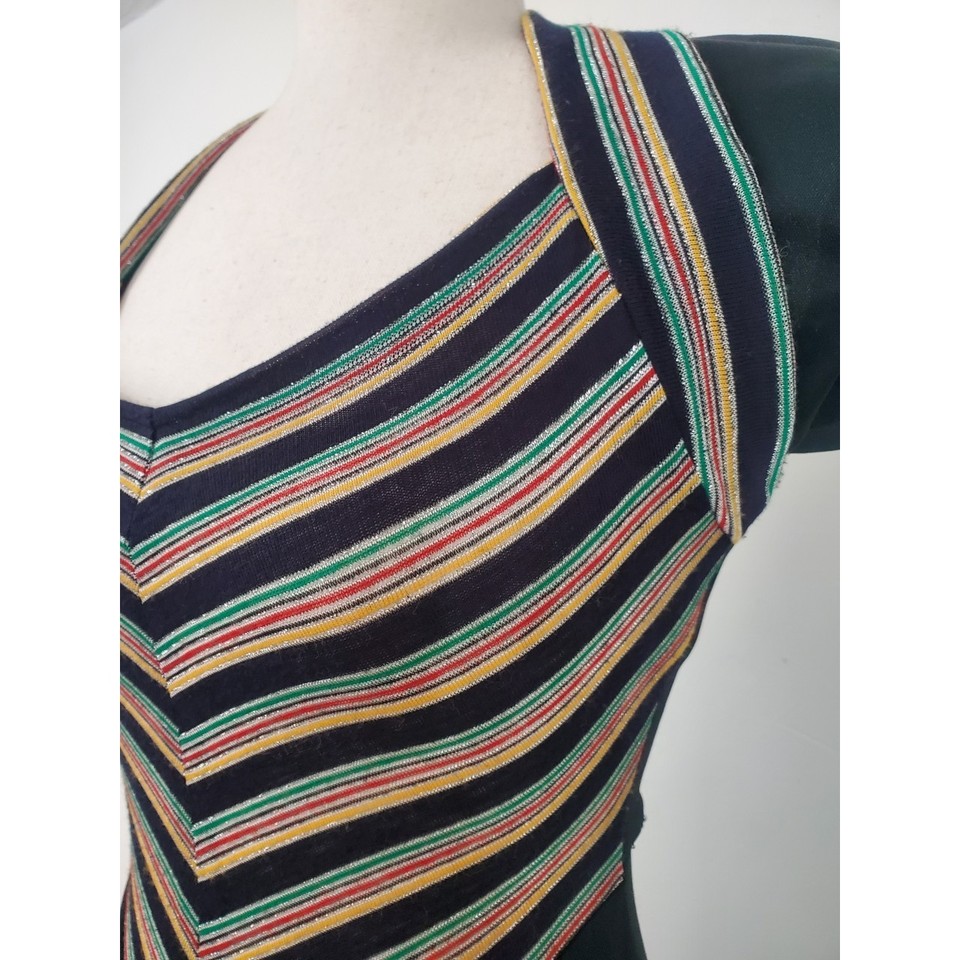 Vintage 1970's Striped Maxi dress Disco Flare Boho Studio 54 | eBay