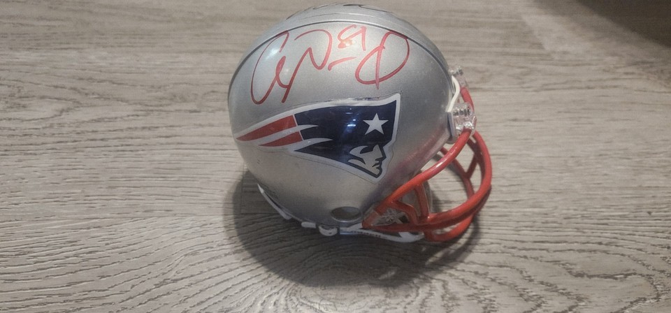 Rob Gronkowski Aaron Hernandez Signed Riddell Mini Helmet NE Patriots ...