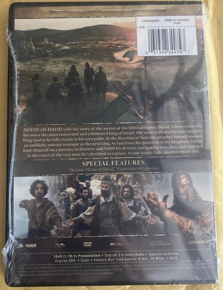 House of David: Season 1 One - New DVD Set! Sign Language, Subtitled ...