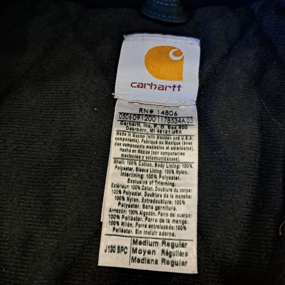 Vintage Carhartt Jacket Hooded J130 SPC Moss Green Size M Men's Y2K ...