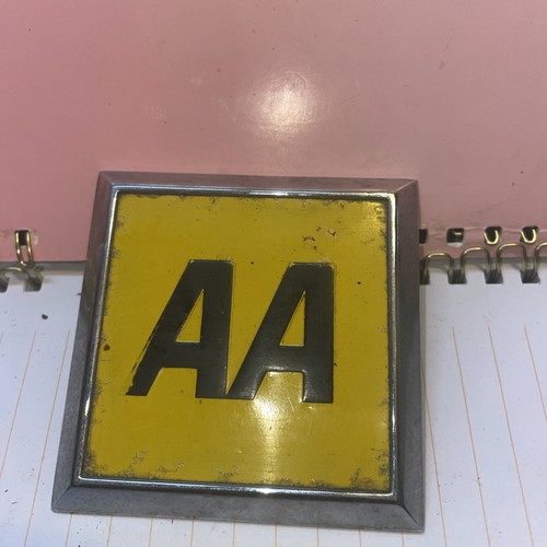 Vintage AA Car Badge – Square Metal Automobile Association Emblem – 7cm ...
