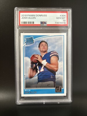 2018 Panini Donruss #304 JOSH ALLEN (RC) Rated Rookie Gem Mint PSA 10 ...