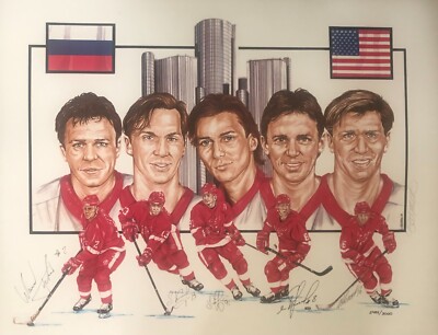 Detroit Red Wings "Russian Five" Autographed Litho. Ltd Edition of 3000 ...