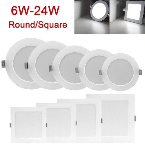 LED Recessed Panel Light Ceiling Down Lights Lamp Round Square 6/9/12 ...