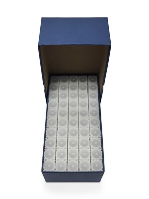 50 Square Nickel Coin Tubes w Matching Storage Box Long Term Holders By ...