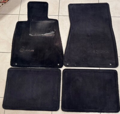 Lexus LS400 Front + Rear Floor Mats Black 4pc Set 1990 1991 1992 1993 ...