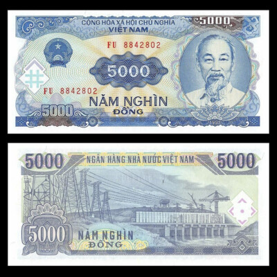 Vietnamese Dong 5K 5000 Banknote 1991 Vietnam VND Uncirculated UNC | eBay