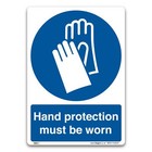 Hand protection must be worn Sign - Vinyl - Mandatory Safety Clothing ...